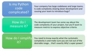 Python code complexity: Writing simpler and more maintainable code